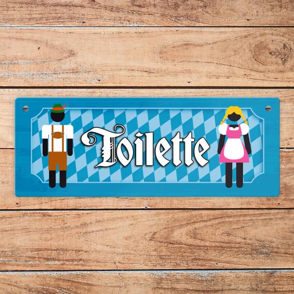 Toilette Metallschild auf bayrische Art bei trendaffe.de